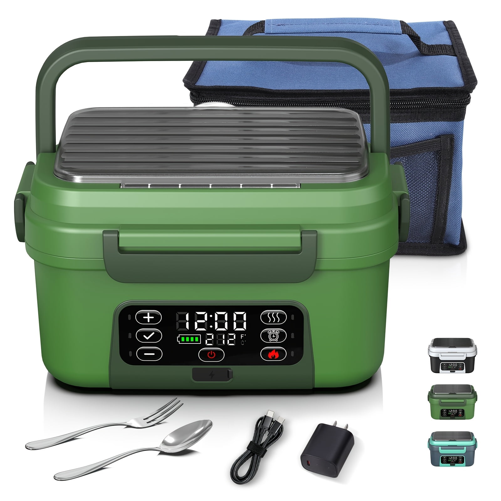 Wireless Heating Lunch Box 33.81oz Stainless Steel Leak-Proof ...