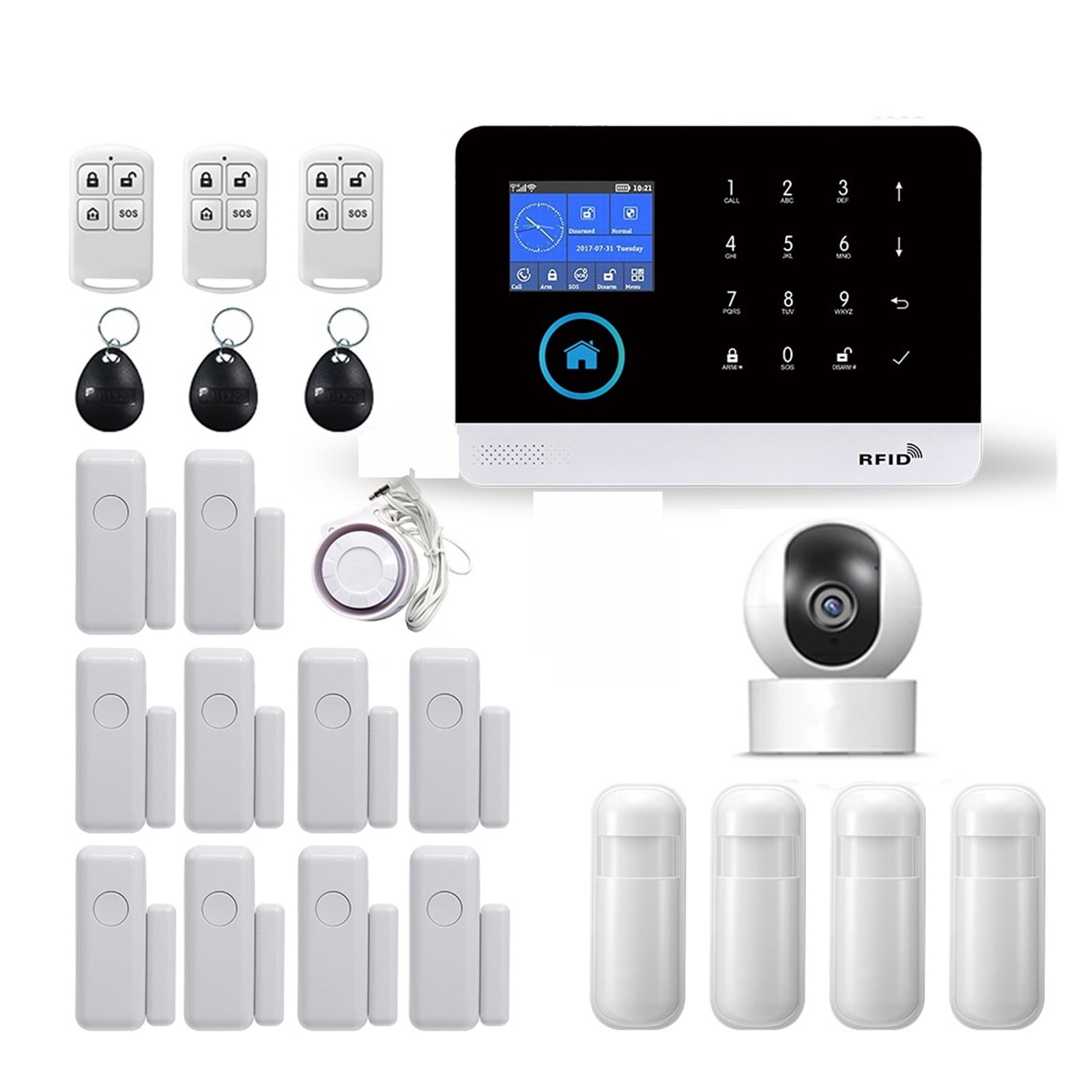 Wireless Home Security Alarm System GSM Alarm Intercom APP Remote ...