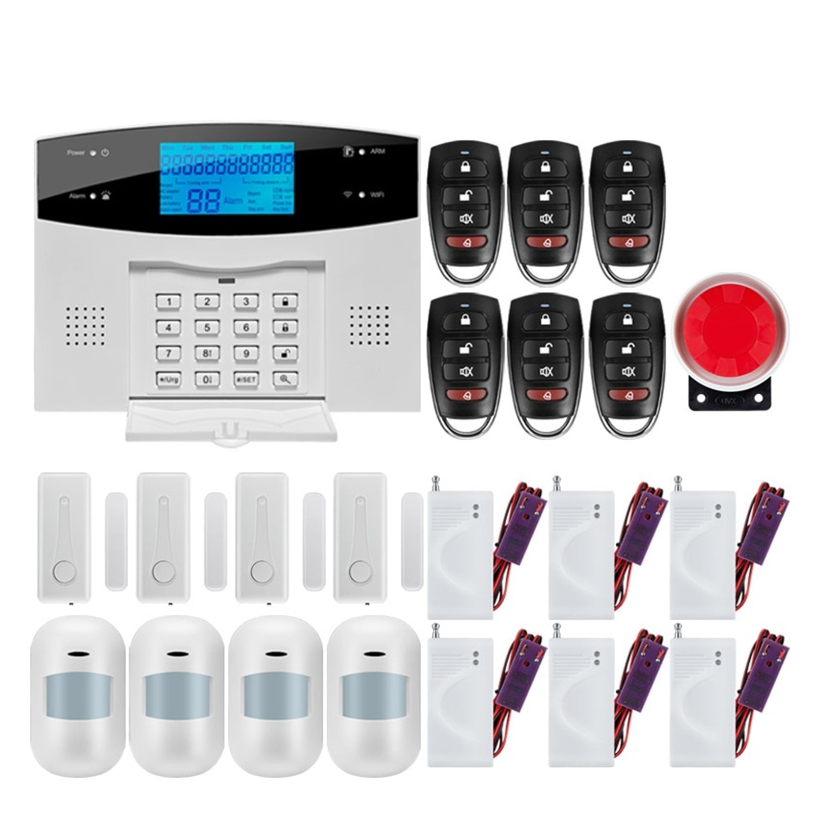 Wireless Home Security Tuya WIFI GSM SIM card Smart Alarm system Tuya ...
