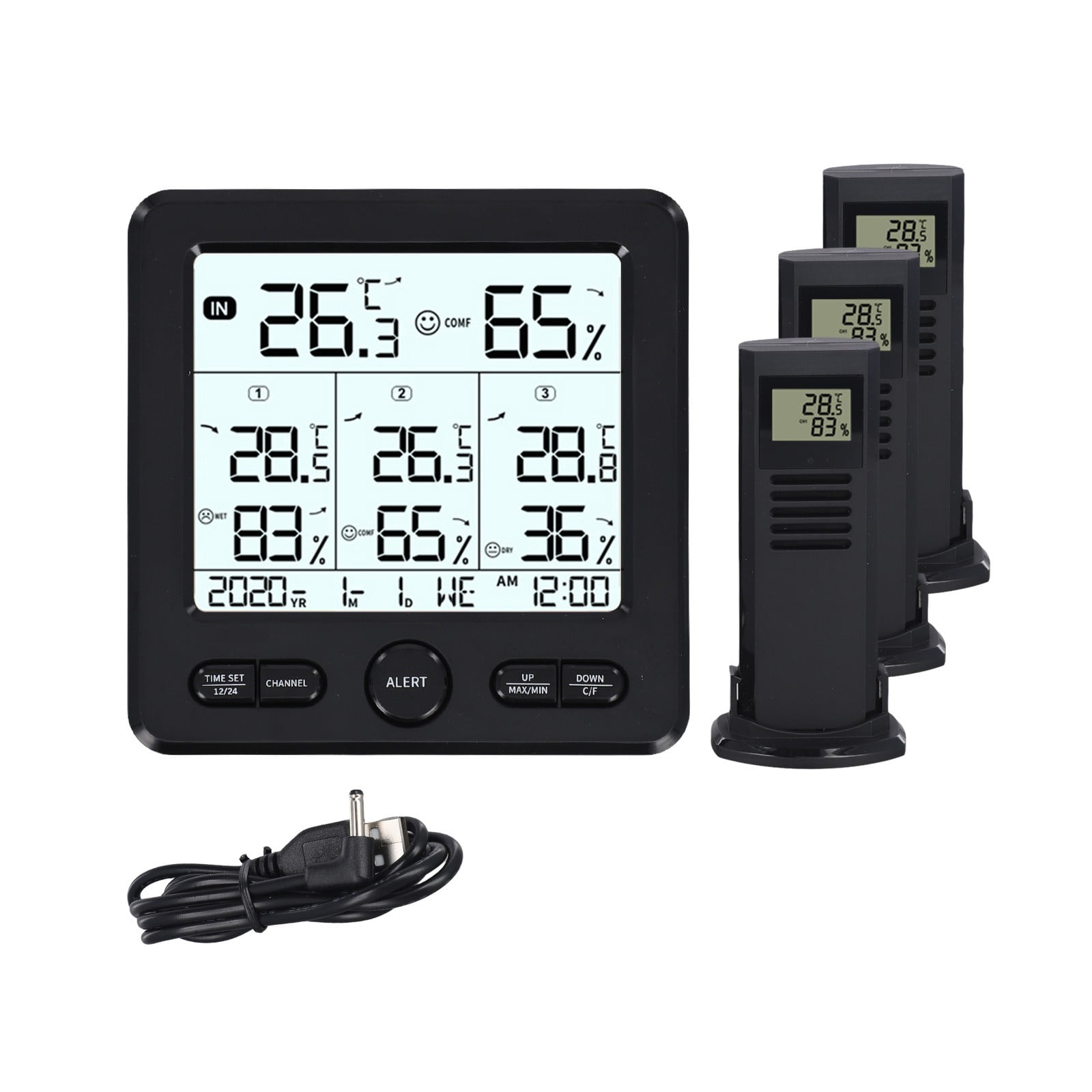 Wireless Indoor Outdoor Digital Thermometer Hygrometer Radio Weather ...