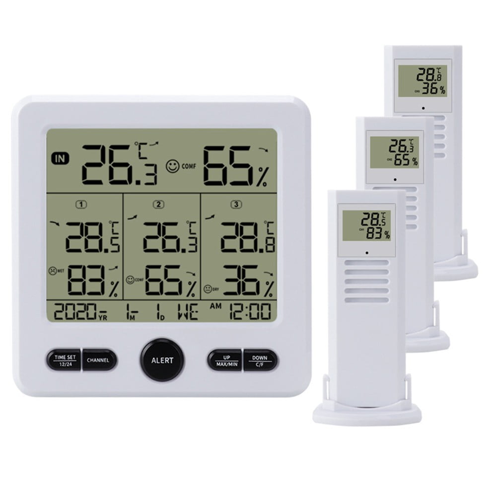 Wireless Indoor Outdoor Digital Thermometer Hygrometer Radio Weather ...