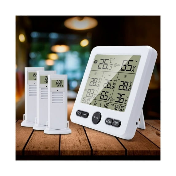 Wireless Indoor Outdoor Thermometer Digital Temperature Hygrometer With 3pcs Remote Sensors Home ...