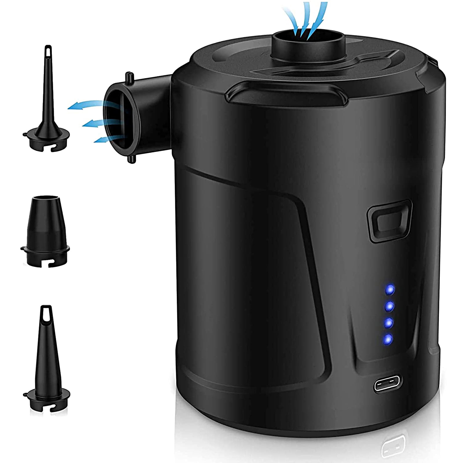 Wireless Inflator Pump Portable Rechargeable Mini 3 Adapters Universal ...