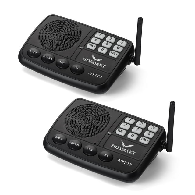 Hosmart Wireless Intercom System, 1/2 Mile, 7-Channel, Home/Office, 2 ...