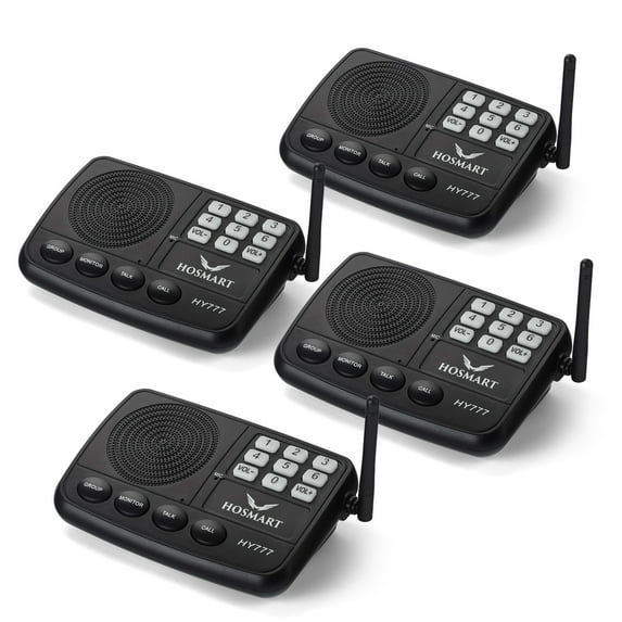 Wireless Intercom System Hosmart 1/2 Mile Long Range 7-Channel Security ...
