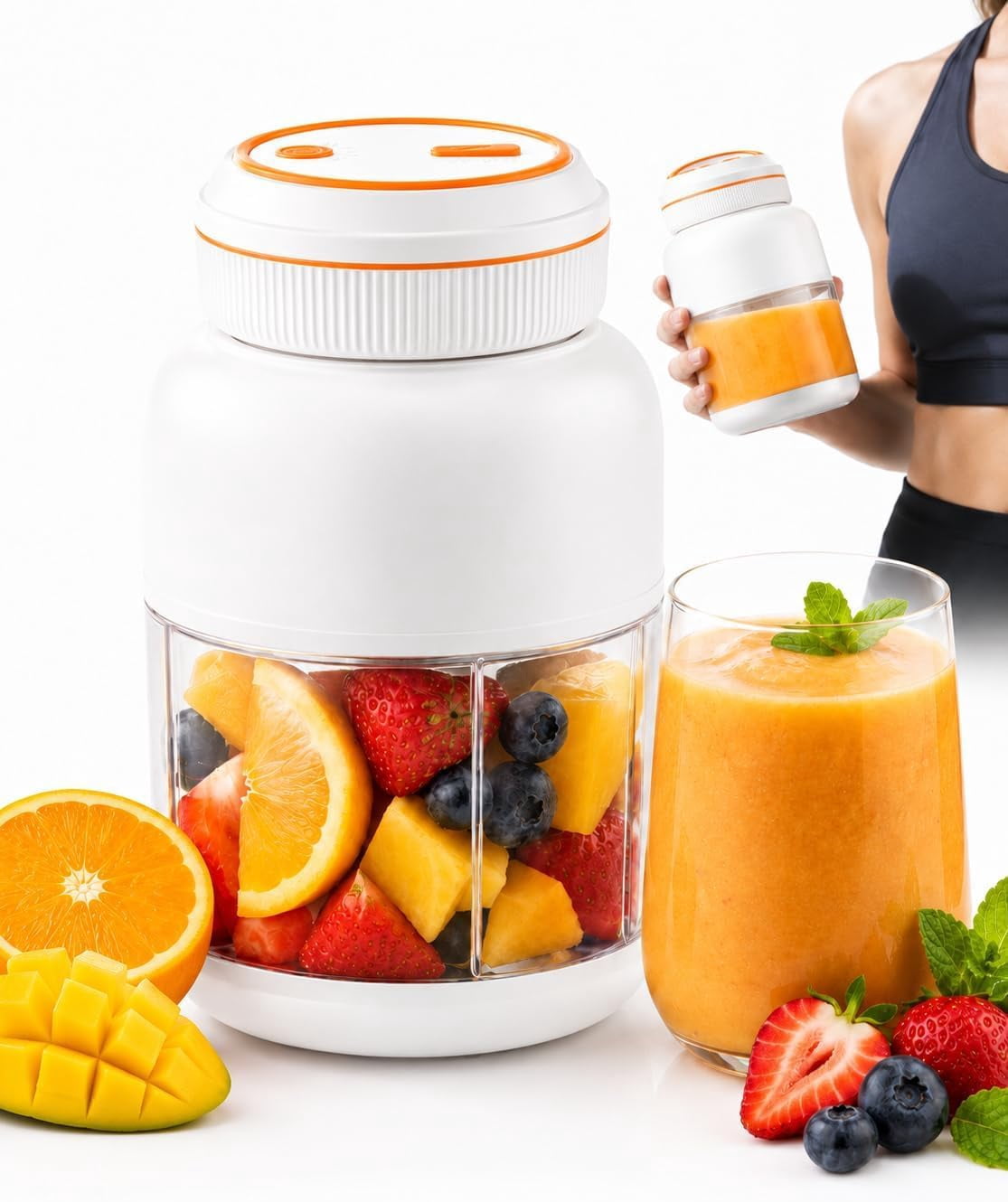 Wireless Juicer Cup, Portable Electric Juicer Cup, USB Rechargeable ...