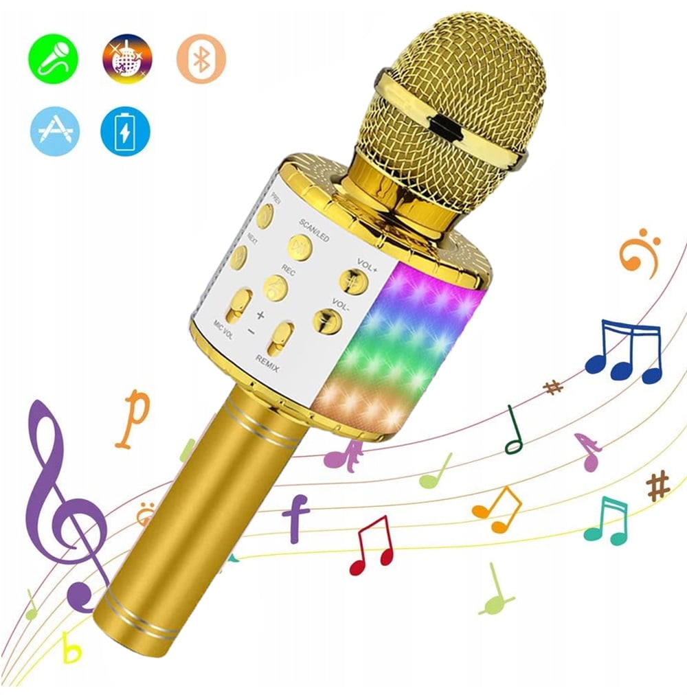 Wireless Karaoke Microphone Bluetooth Handheld Portable Speaker Home ...