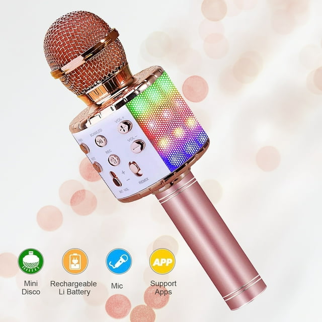 Wireless Portable 4-in-1 Bluetooth Singing Karaoke Microphone for Kids ...