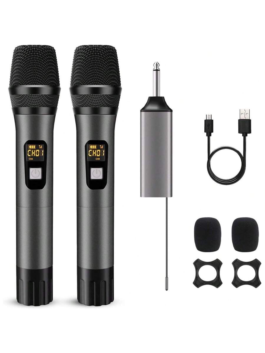 Wireless Karaoke Microphones, Wireless Dual Handheld Dynamic Mic System ...