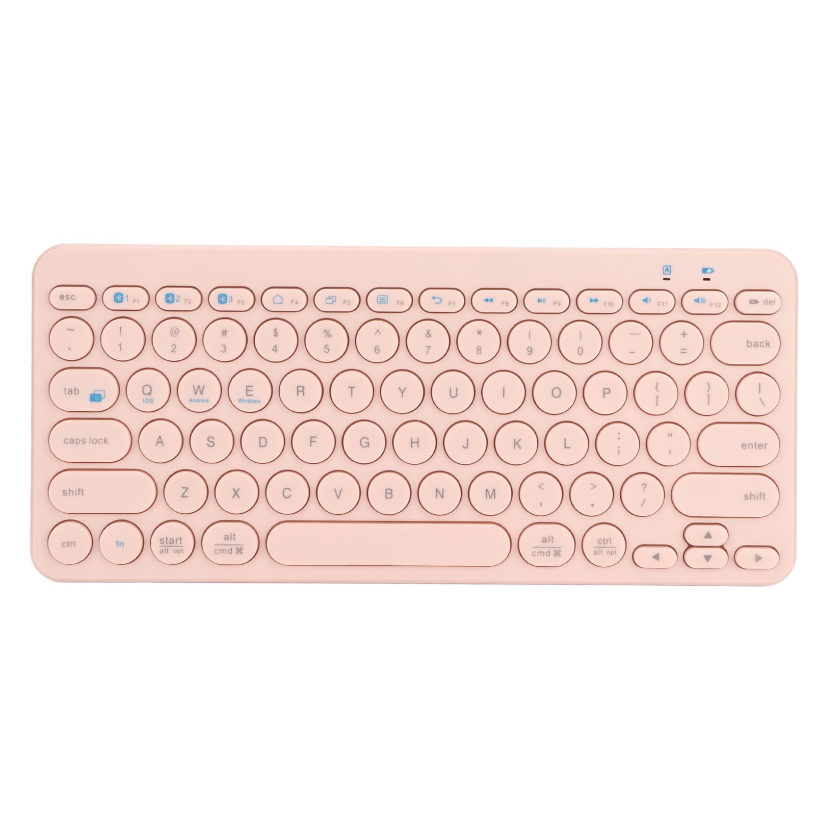 Wireless Keyboard 78 Keys Round Keycaps Slim Compact Retro Quiet ...