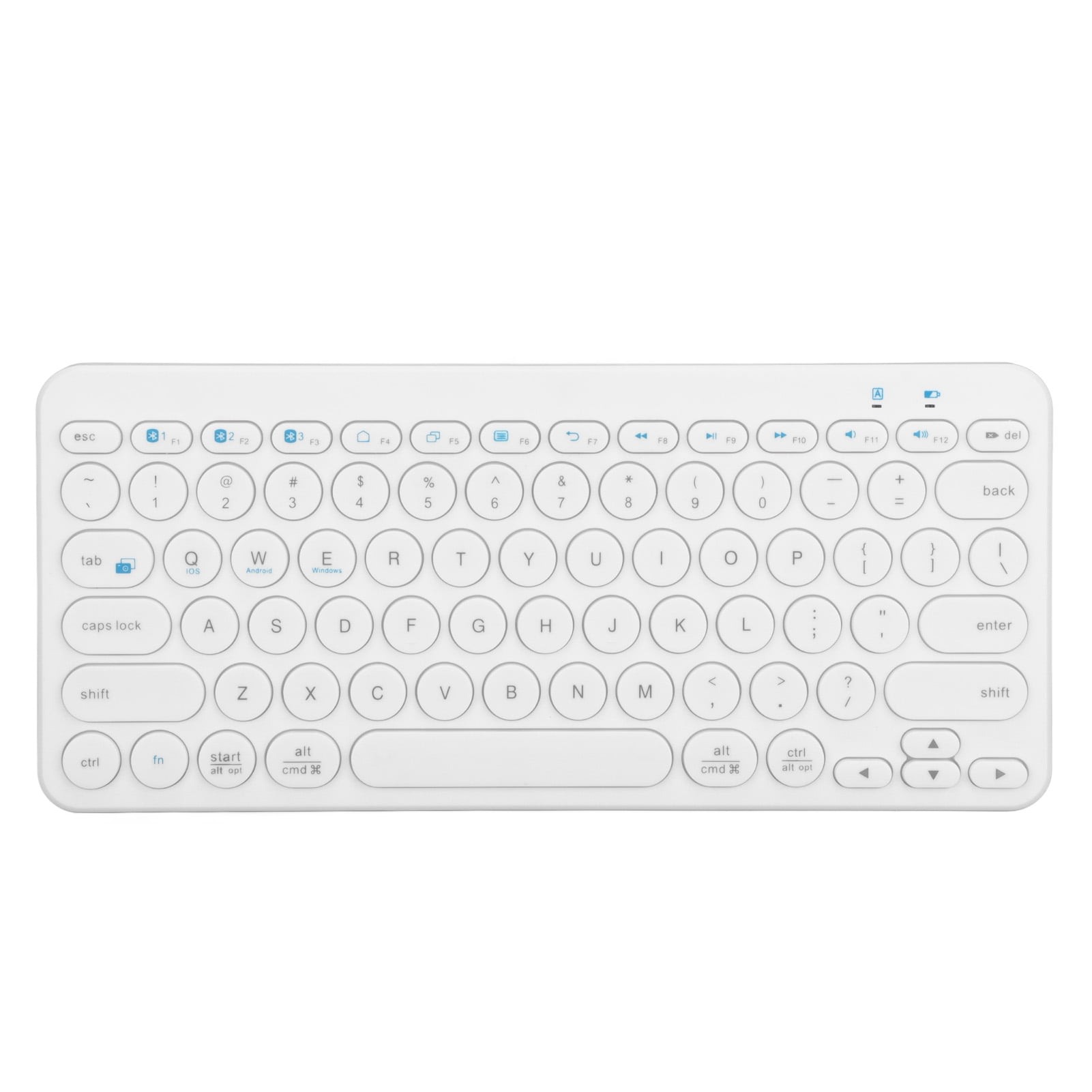Wireless Keyboard 78 Keys Round Keycaps Slim Compact Retro Quiet ...