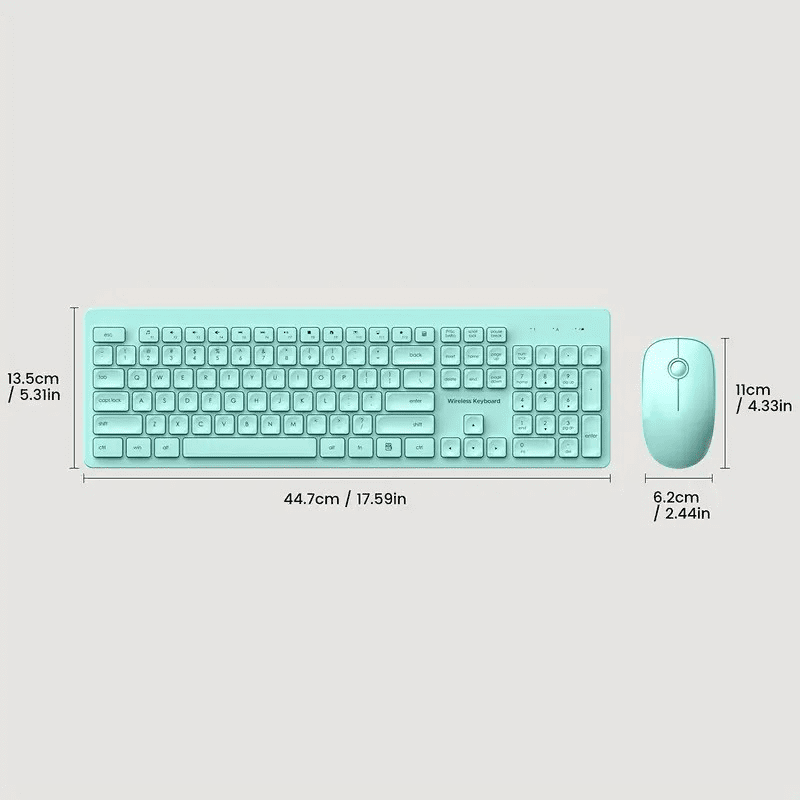 Wireless Keyboard And Mouse Silent Set, 2.4GHz Ultra-Slim USB Keyboard ...
