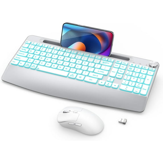 Wireless Keyboard and Mouse Backlits-Full-Sized Ergonomic Lighted ...