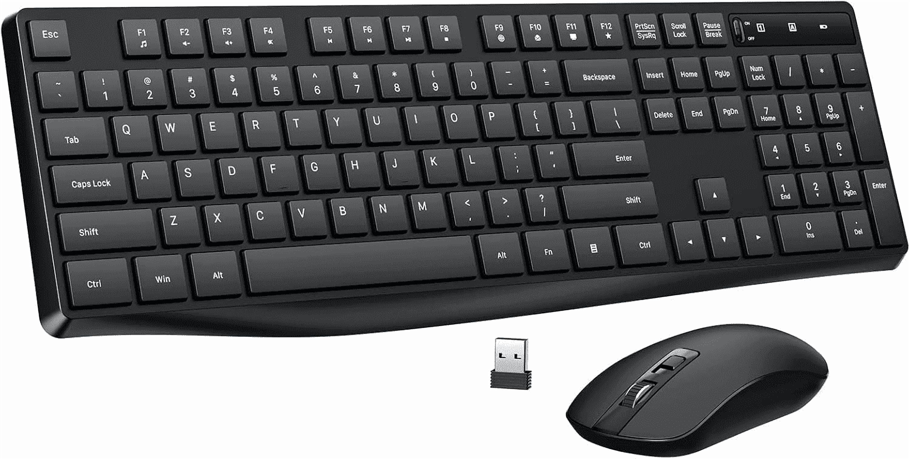 VicTsing Wireless Keyboard and Mouse Combo, 104 Full-Size, Silent ...