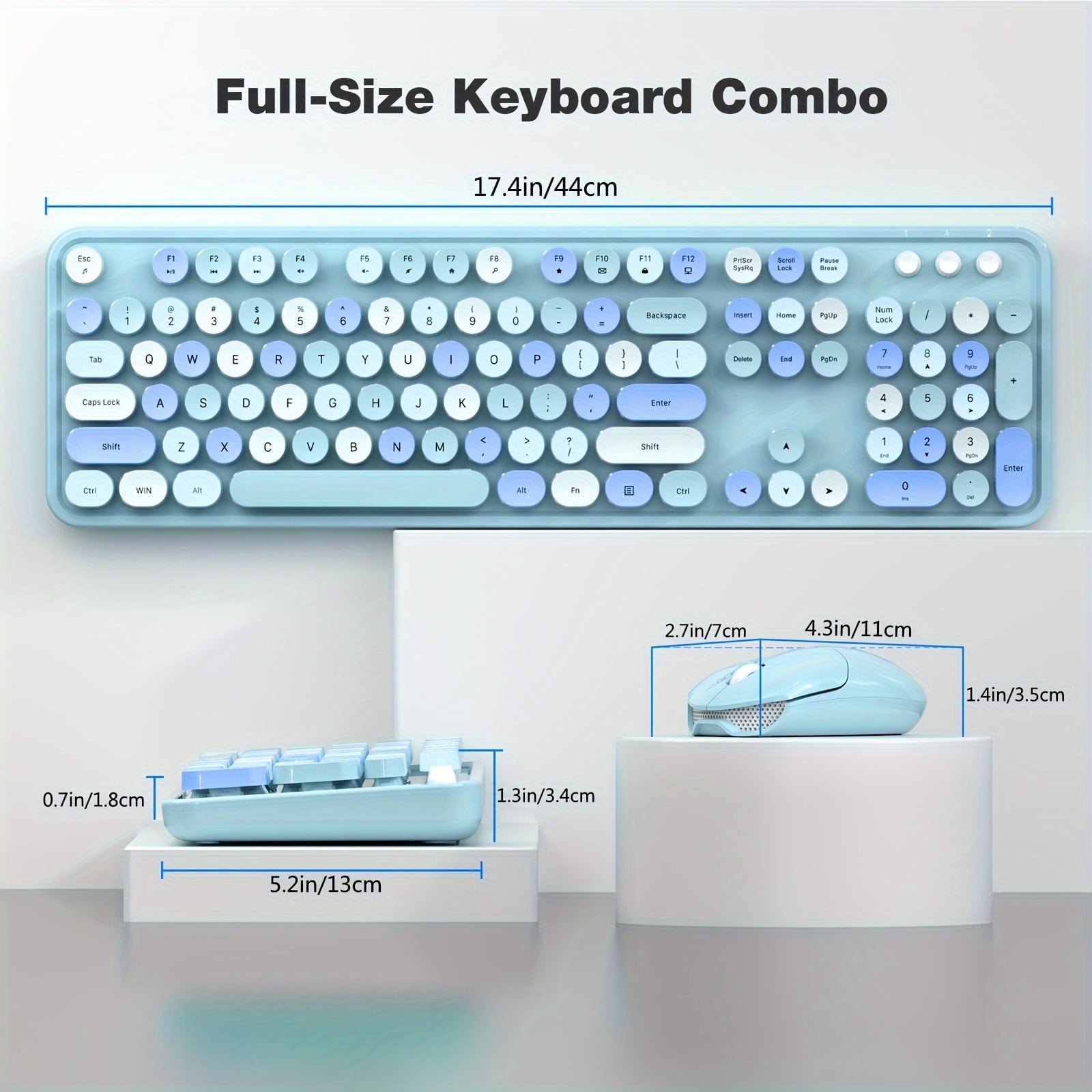 FANRUINA Wireless Keyboard And Mouse Combo, 104 Keys Full-Sized ...