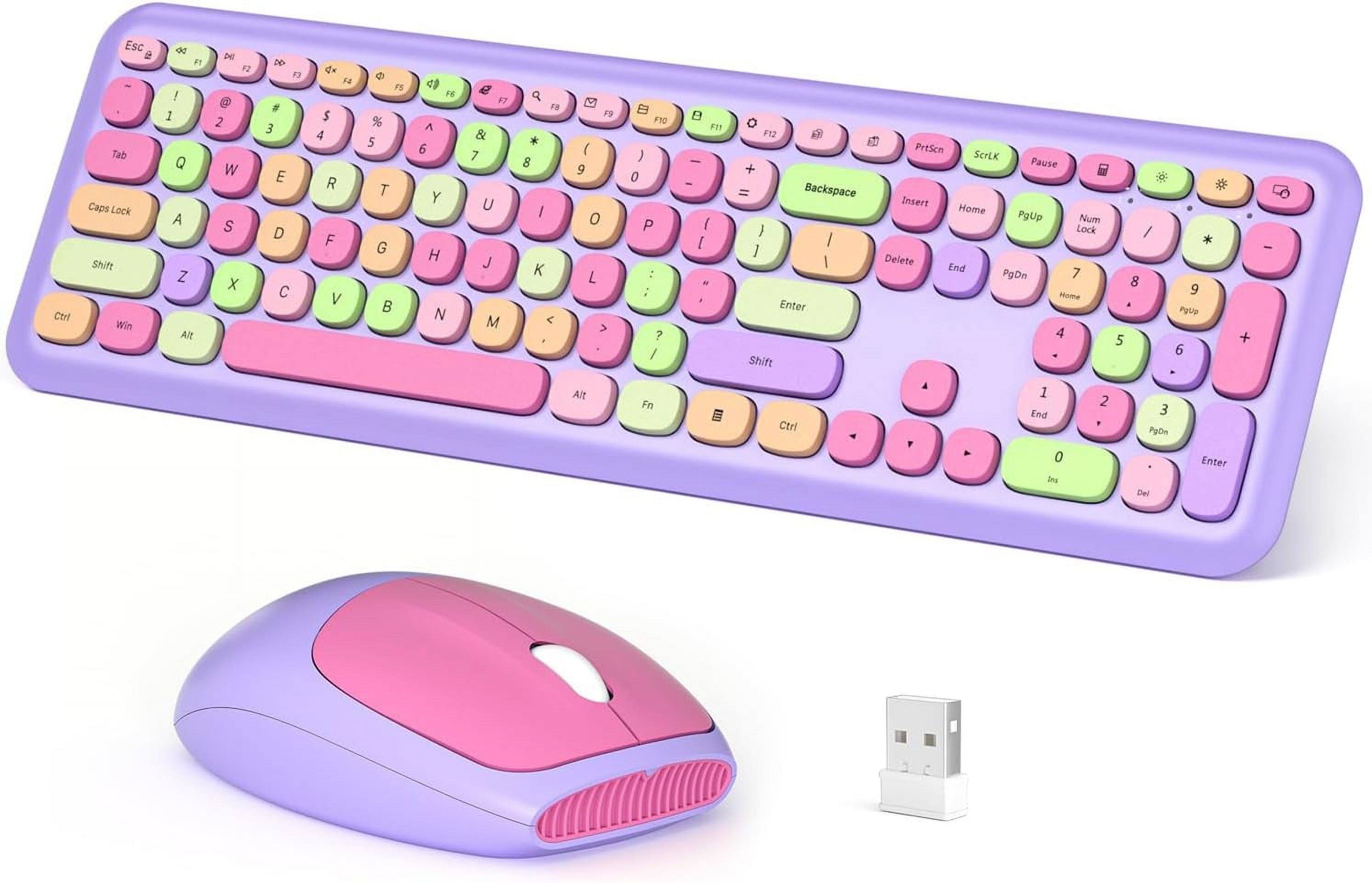 Wireless Keyboard and Mouse Combo, 2.4 GHz Full-Sized Office Keyboard ...