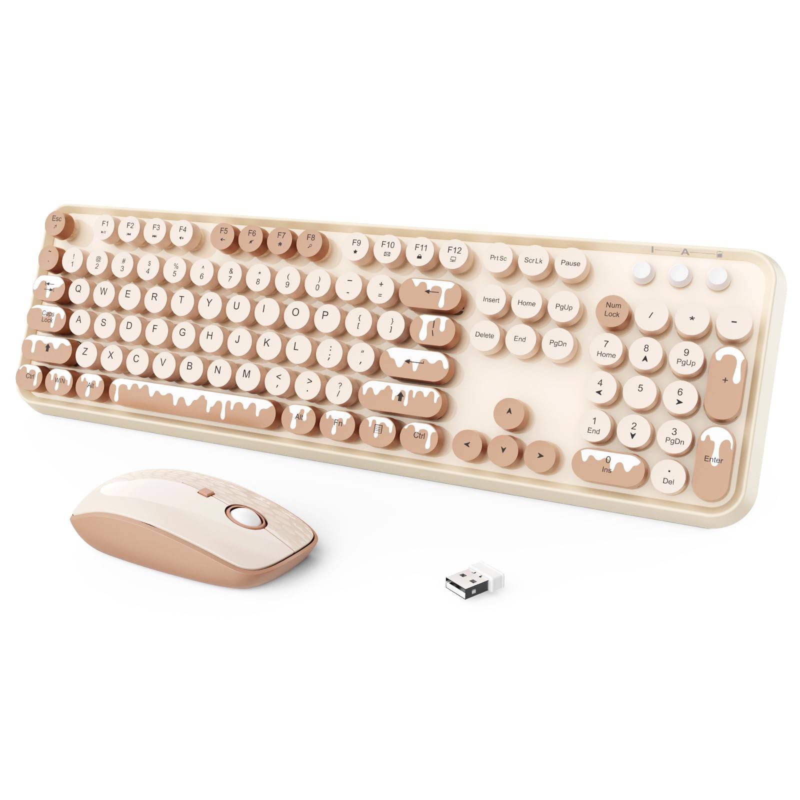 Wireless Keyboard and Mouse Combo, 2.4 GHz Full-Sized Typewriter ...