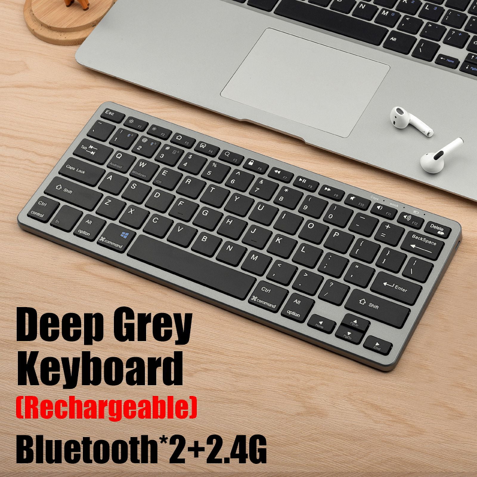 Wireless Keyboard & Mouse Combo - 2.4G/Bluetooth 5.0, 3-Mode Mini Set ...