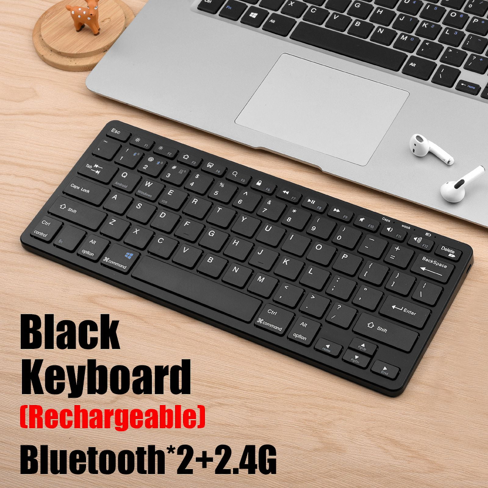 Wireless Keyboard & Mouse Combo - 2.4G/Bluetooth 5.0, 3-Mode Mini Set ...