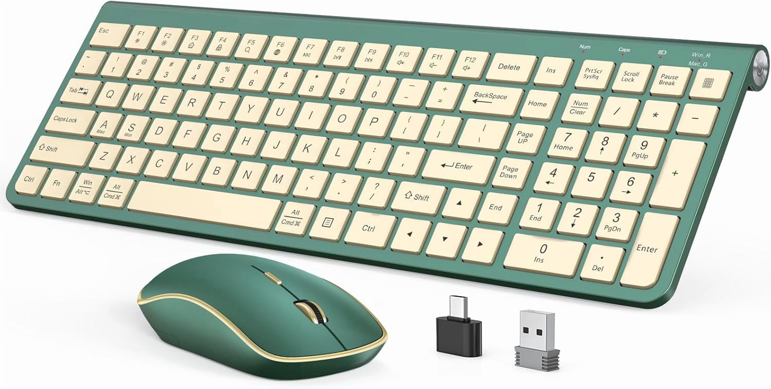 Wireless Keyboard and Mouse Combo 2.4G Ergonomic Typewriter Keyboard ...