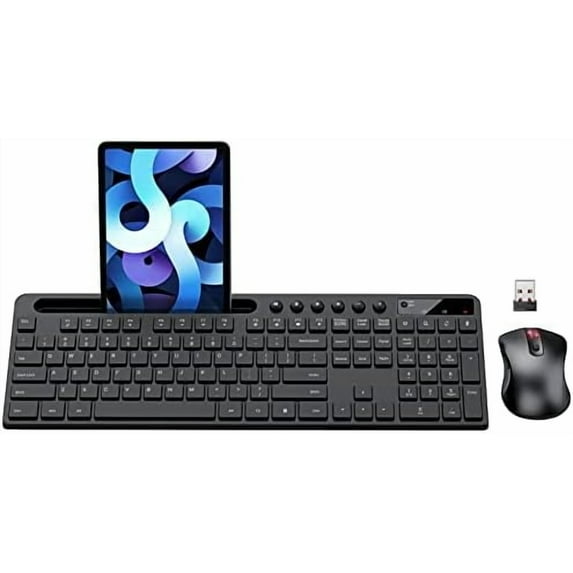 Wireless Keyboard and Mouse Combo, 2.4G Ergonomic Wireless Computer ...