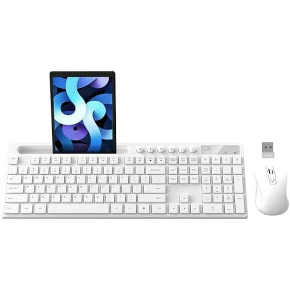 Wireless Keyboard and Mouse Combo, 2.4G Ergonomic Wireless Computer ...