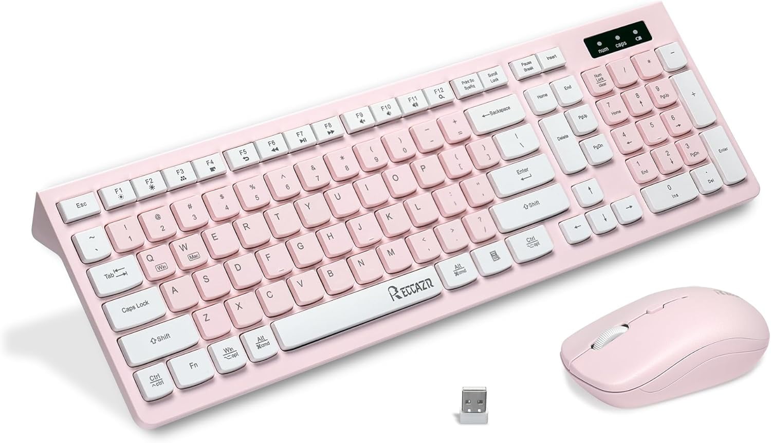 Wireless Keyboard and Mouse Combo, 2.4G Full-Sized Keyboard and Mouse ...