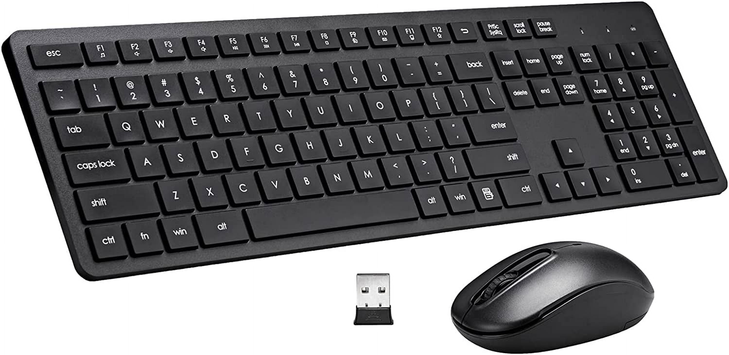 Wireless Keyboard and Mouse Combo, 2.4G Silent Cordless Combo for ...