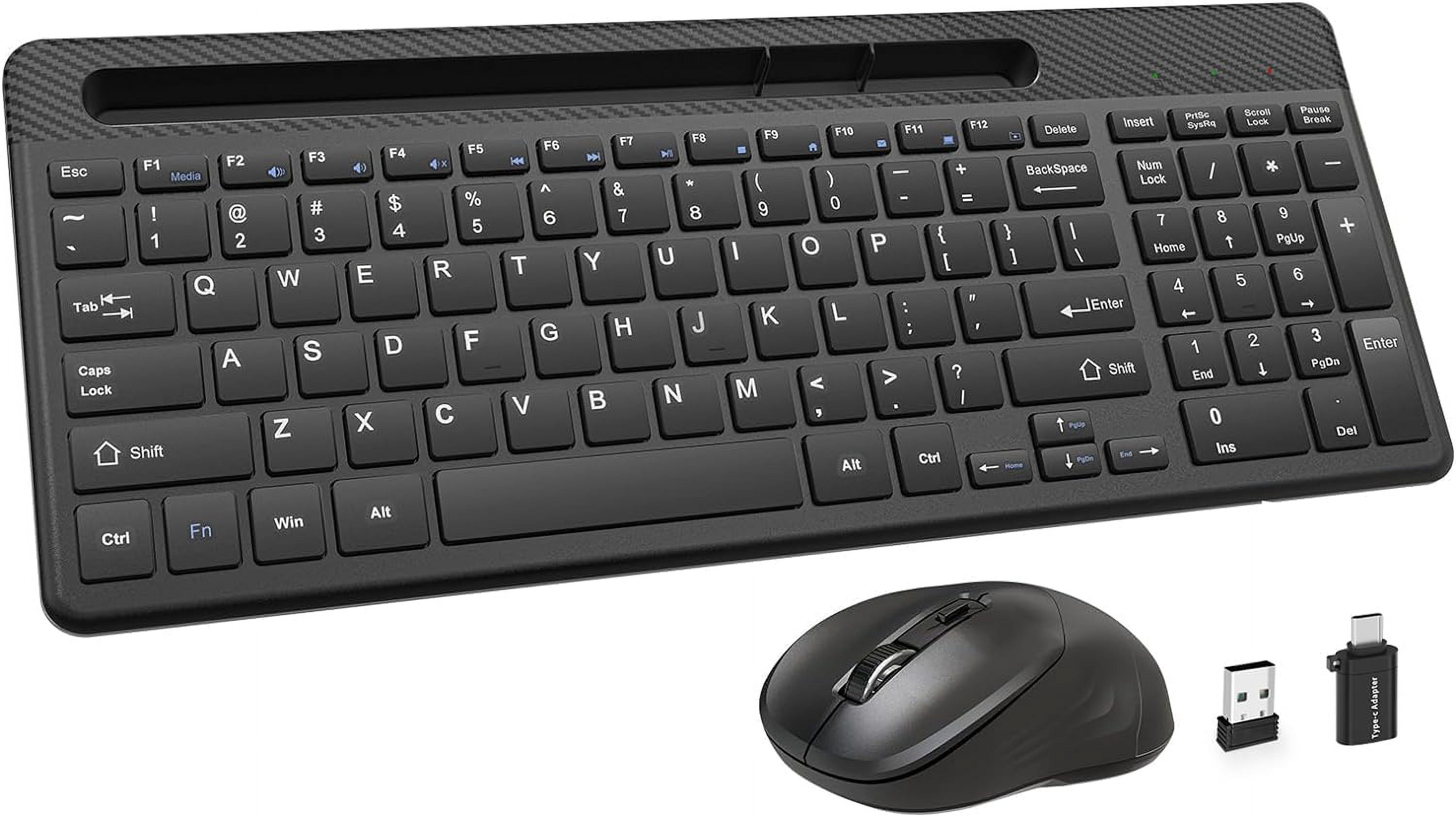 Wireless Keyboard and Mouse Combo, 2.4G Ultra Slim Wireless Computer ...