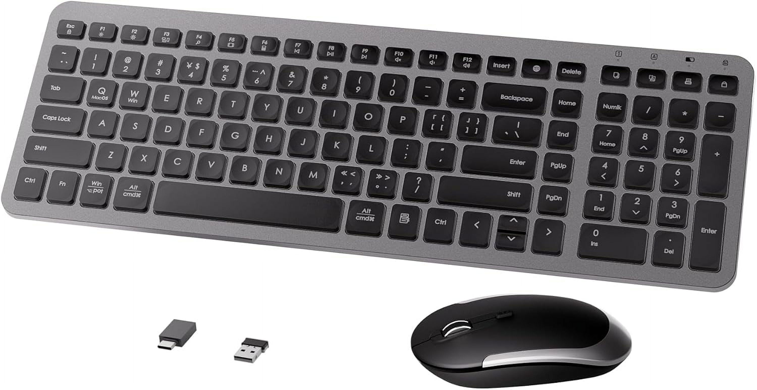 Wireless Keyboard Mouse Combo - 2.4Ghz Compact Quiet Keyboard and Mouse ...