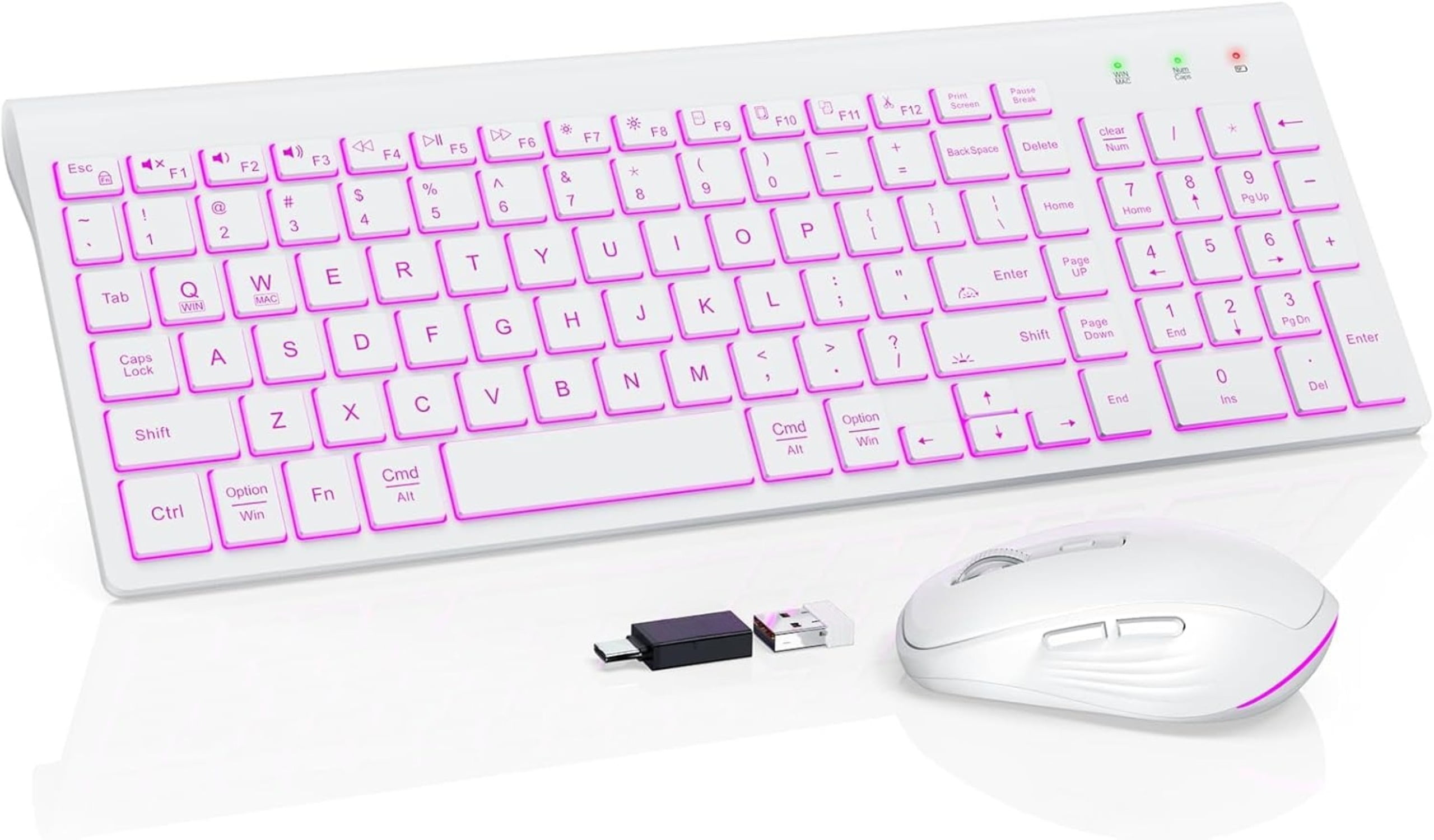 Wireless Keyboard and Mouse Combo Backlit - Compact Quiet Keyboard with ...