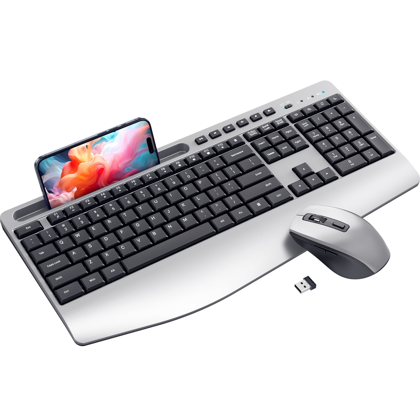 Wireless Keyboard And Mouse Combo Colikes Ergonomic Computer Keyboard With Wrist Rest 2 4ghz