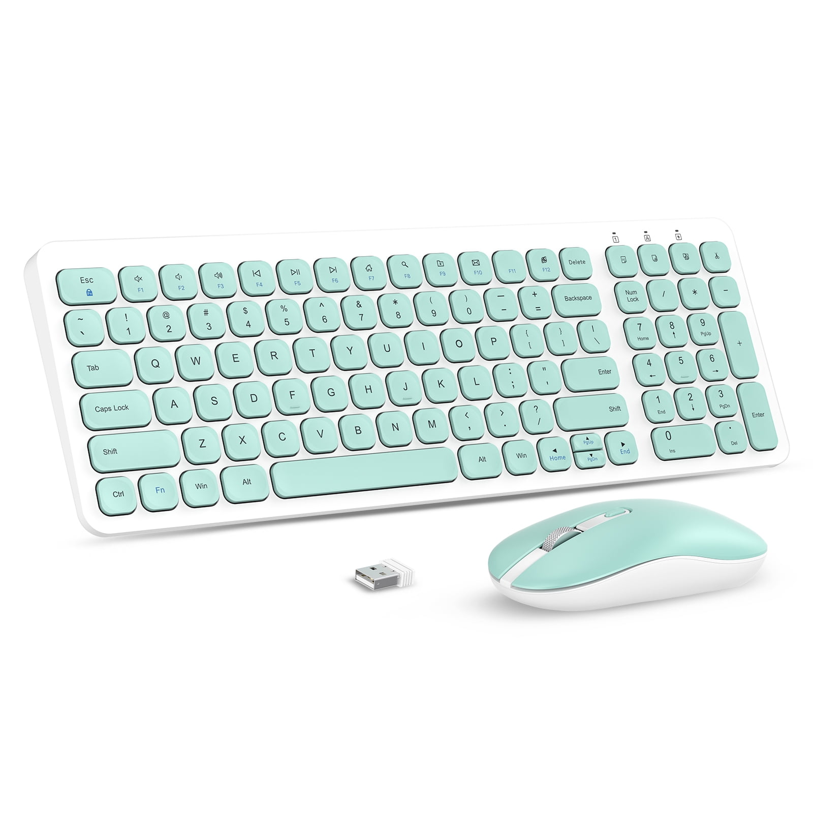 Cimetech Compact Wireless Keyboard and Mouse Combo, Full Size, Quiet ...