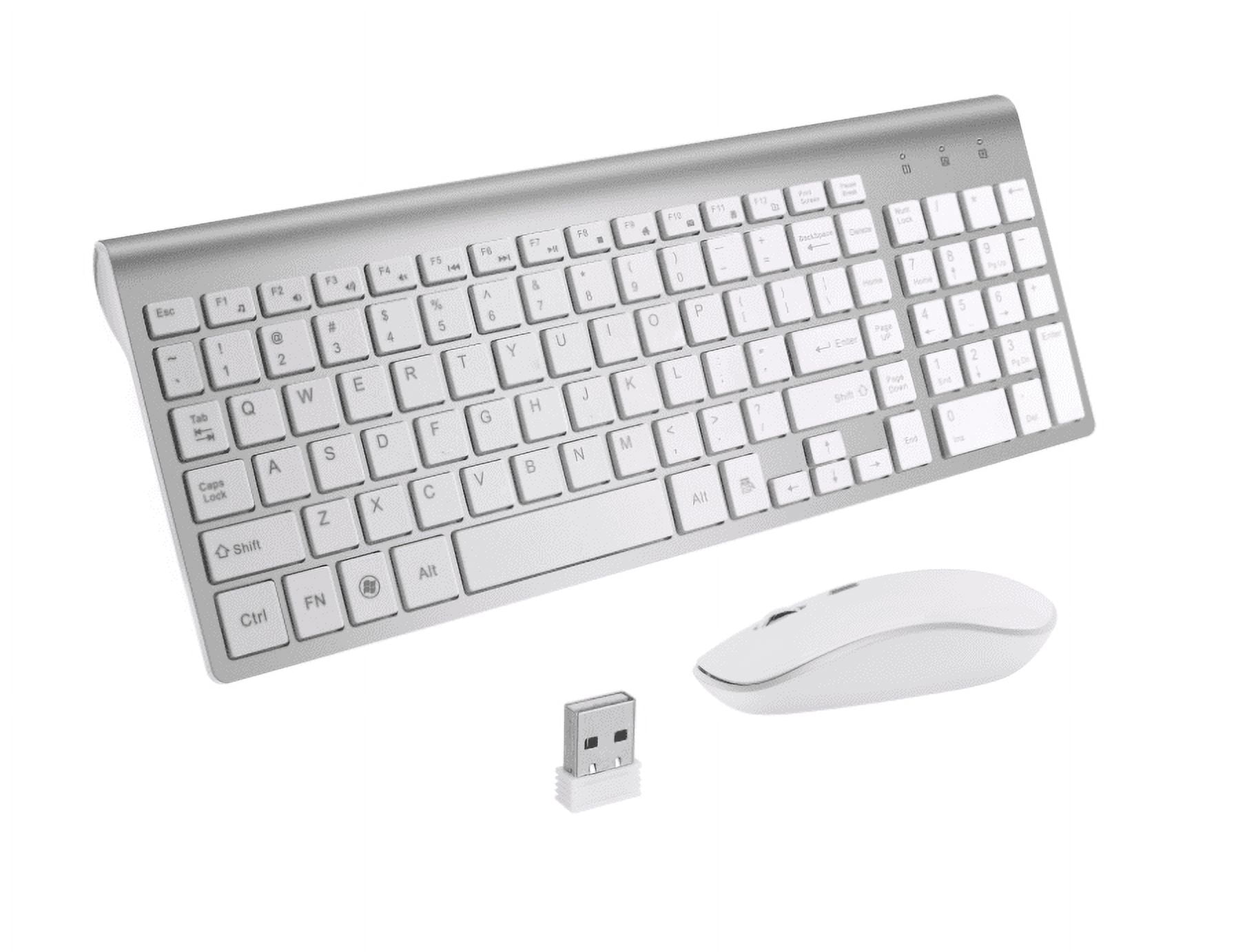 Wireless Keyboard Mouse Combo, Compact Full Size Wireless Keyboard and ...