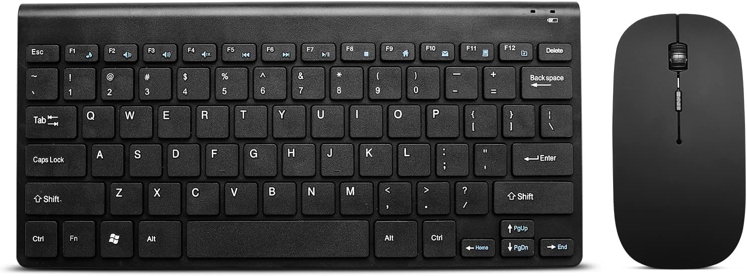 Wireless Keyboard and Mouse Combo, Compact Quiet Wireless Keyboard and ...