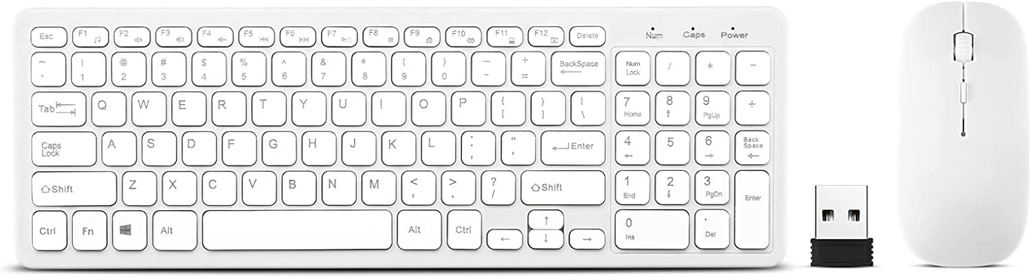 Wireless Keyboard and Mouse Combo, Compact Quiet Wireless Keyboard and ...