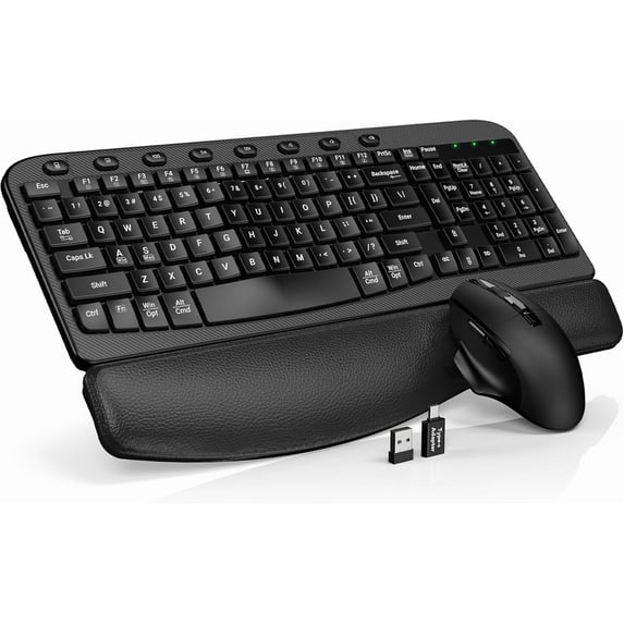 Wireless Keyboard and Mouse Combo – Ergonomic Wave Key, Built-in ...