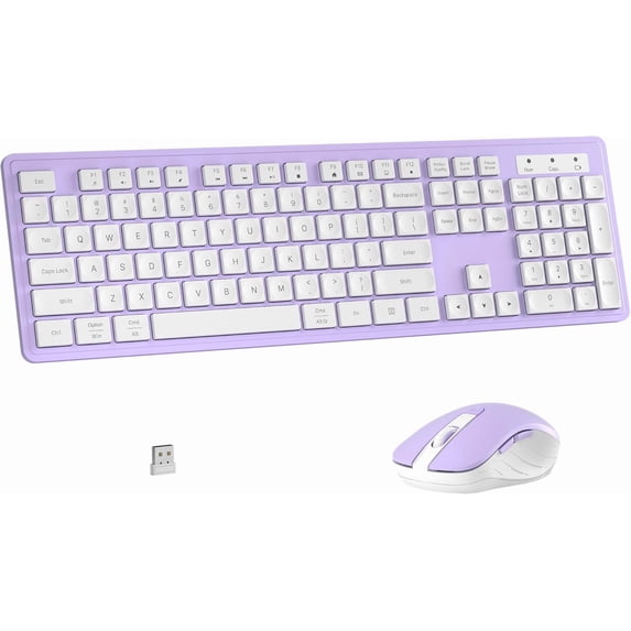 Wireless Keyboard and Mouse Combo, Full-Size 104-Key Office Keyboard ...