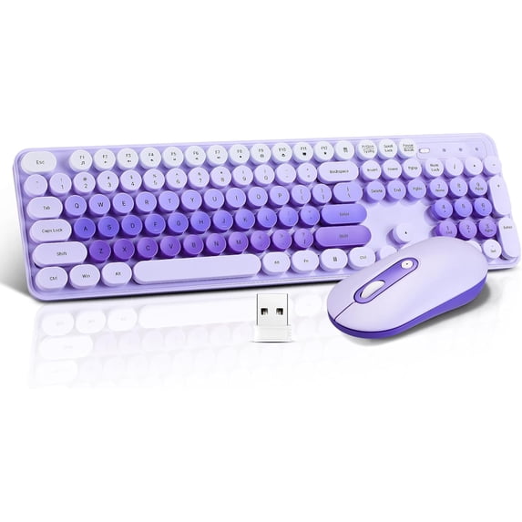 Wireless Keyboard and Mouse Combo, Full Size Compact Quiet Wireless ...