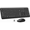 Wireless Keyboard and Mouse Combo, Full Size Silent Ergonomic Keyboard ...