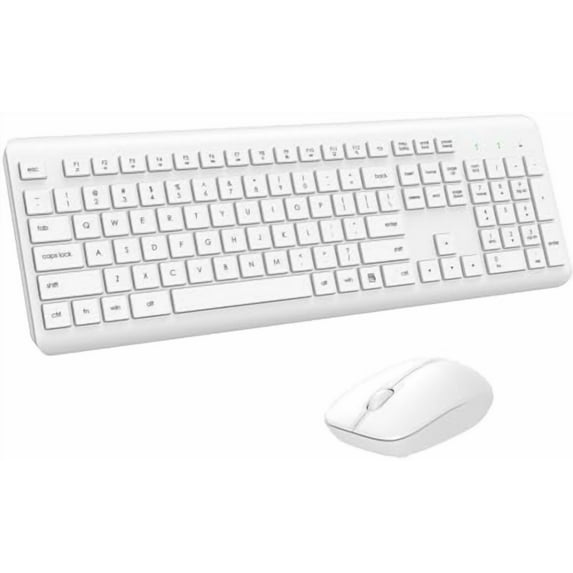 Wireless Keyboard and Mouse Combo, Full Size Silent Ergonomic Keyboard ...