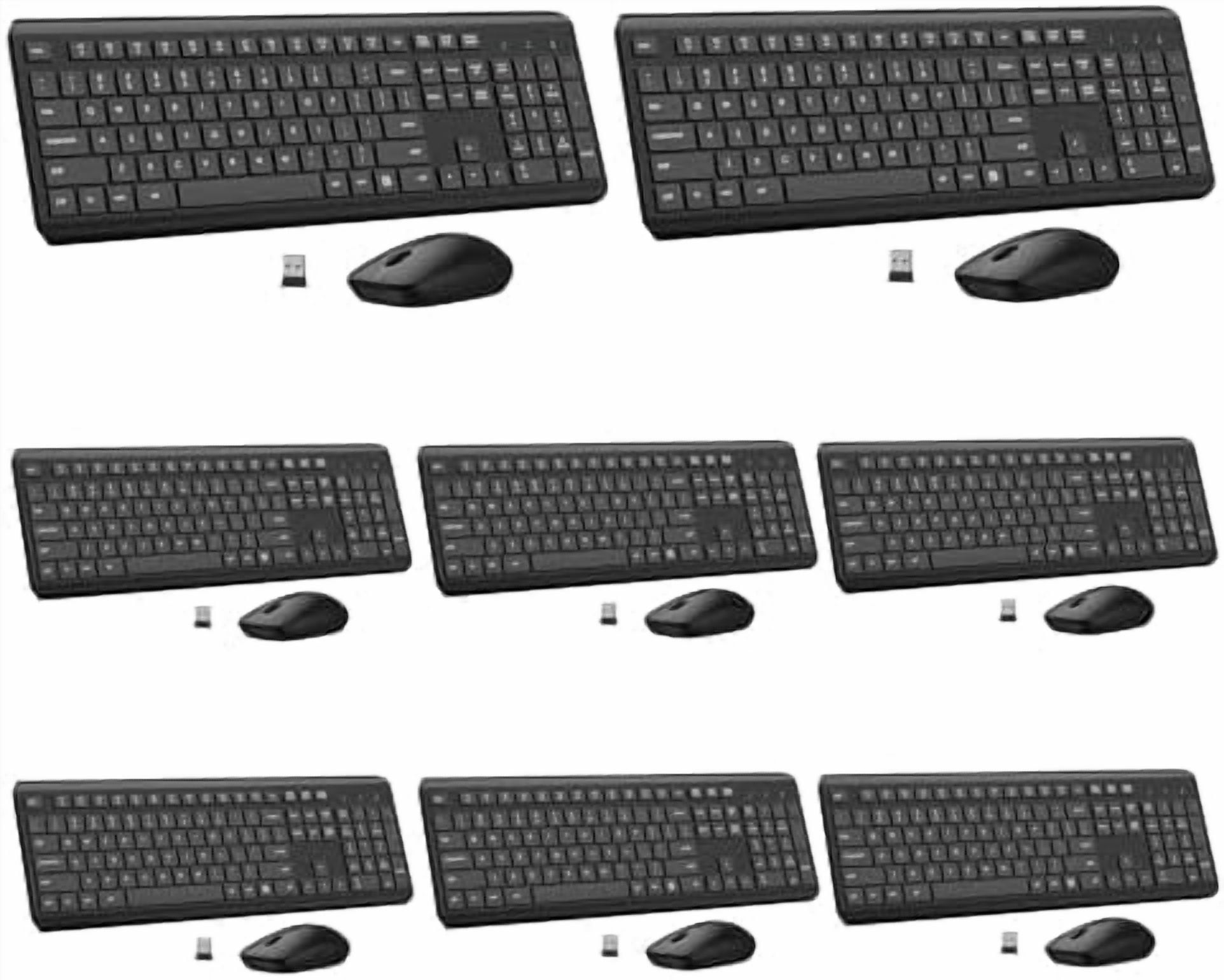 Wireless Keyboard and Mouse Combo, Full Size Silent Ergonomic Keyboard ...
