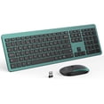 Wireless Keyboard and Mouse Combo Full Size Slim Thin Cordless Keyboard ...