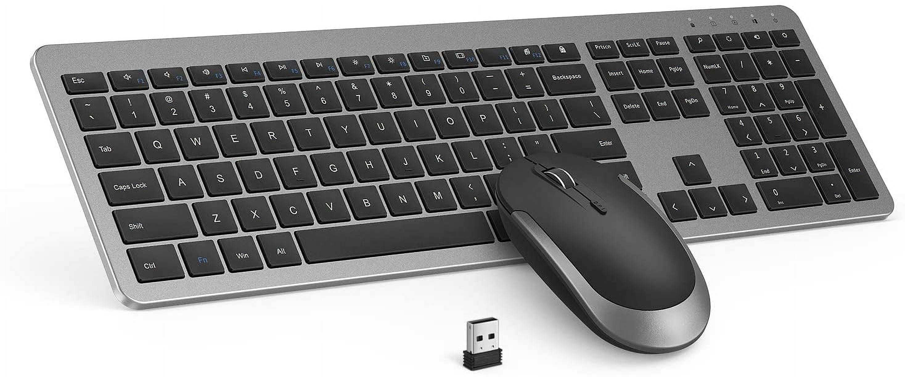Wireless Keyboard and Mouse Combo - Full Size Slim Thin Wireless ...