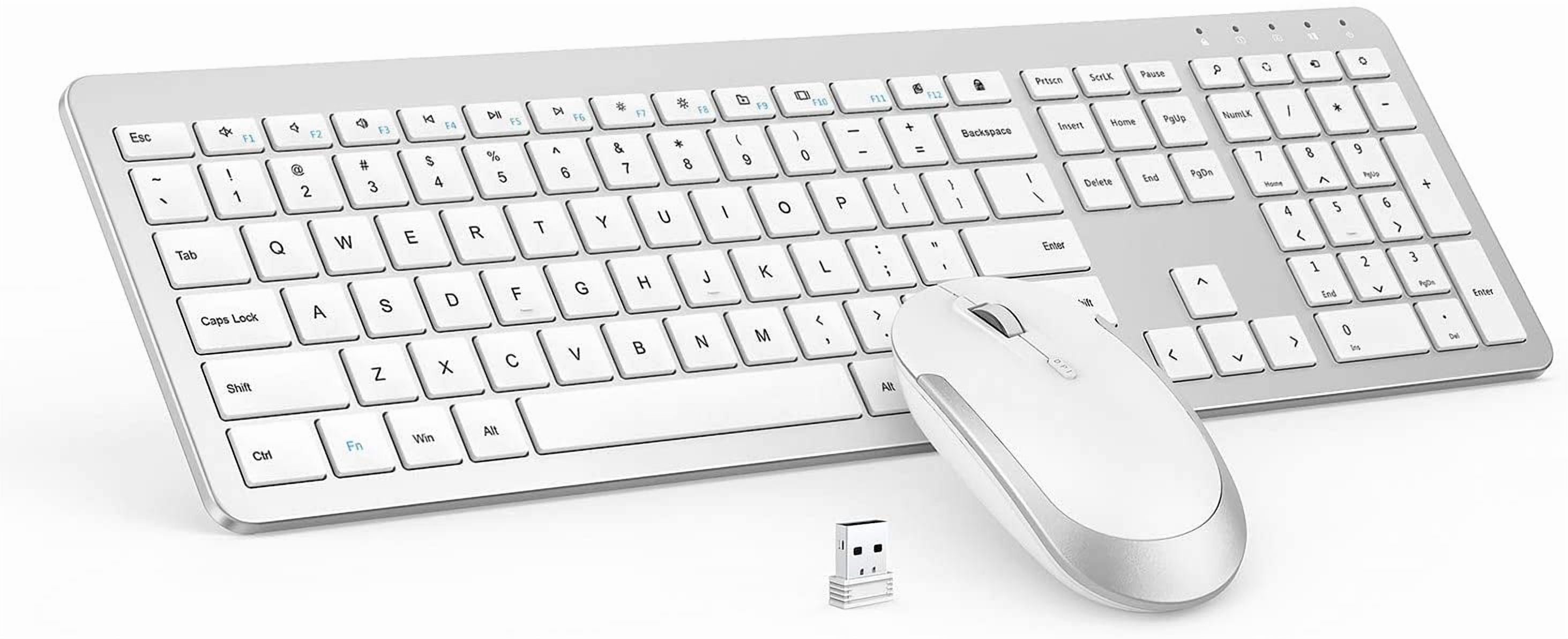 Wireless Keyboard and Mouse Combo - Full Size Slim Thin Wireless ...
