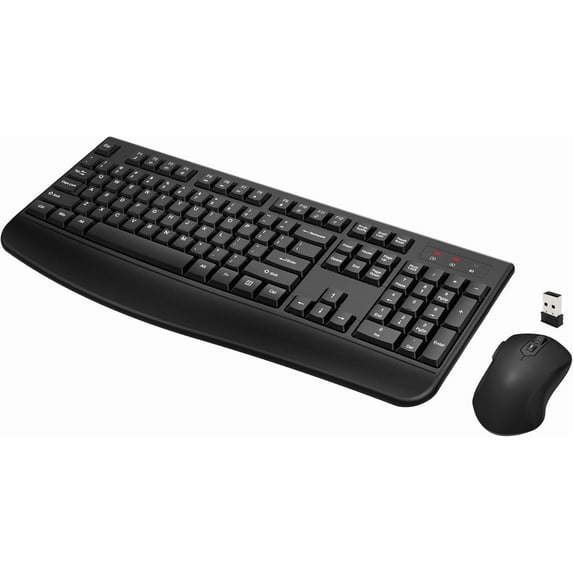 Wireless Keyboard and Mouse Combo, Full-Sized 2.4GHz Wireless Keyboard ...