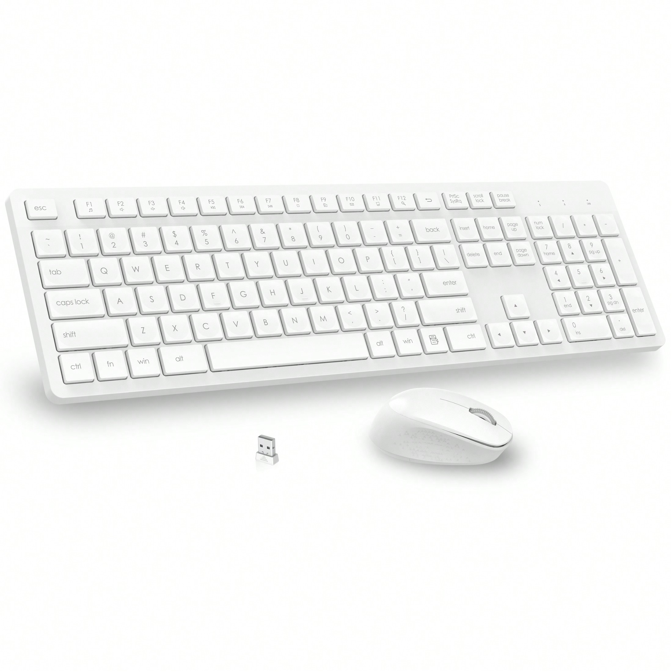 Wireless Keyboard And Mouse Combo, Full-Sized Ergonomic Computer ...
