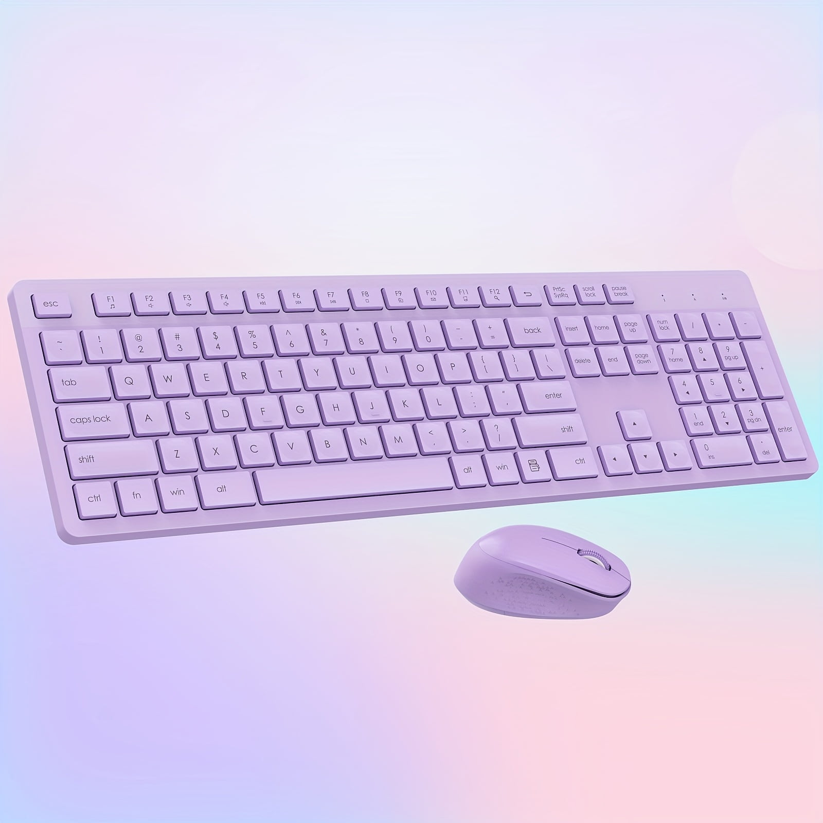 Wireless Keyboard And Mouse Combo, Full-Sized Ergonomic Design, 2.4GHz ...
