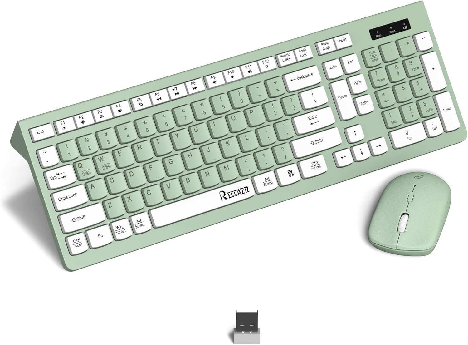 Wireless Keyboard and Mouse Combo, Full-Sized Wireless Keyboard and ...