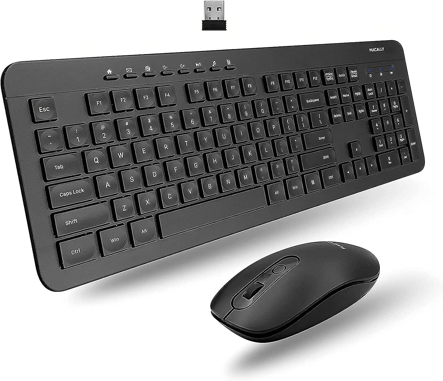 Wireless Keyboard and Mouse Combo, Macally Ultra Slim Wireless Mouse ...